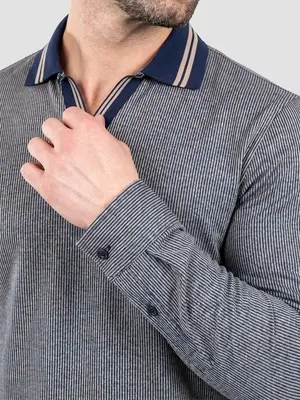MACEOO Knitted Polo Shirt - Grey
