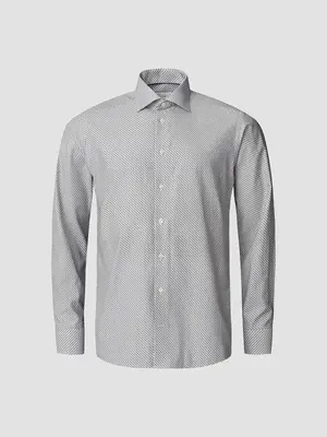 Eton Geometric Print Slim-fit Twill Shirt