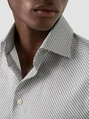 Eton Geometric Print Slim-fit Twill Shirt