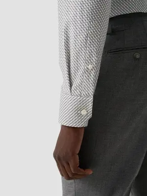 Eton Geometric Print Slim-fit Twill Shirt