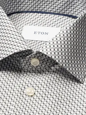 Eton Geometric Print Slim-fit Twill Shirt