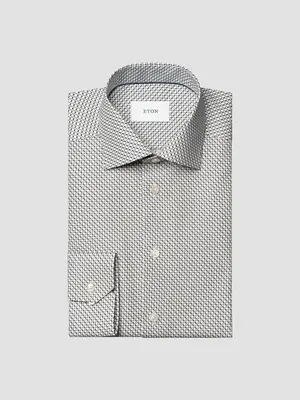 Eton Geometric Print Slim-fit Twill Shirt - Blue