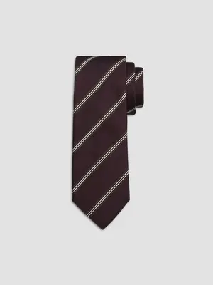 Eton Striped Silk Tie Medium Red