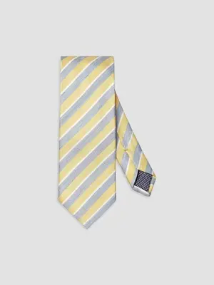 Eton Striped Silk Tie Yellow
