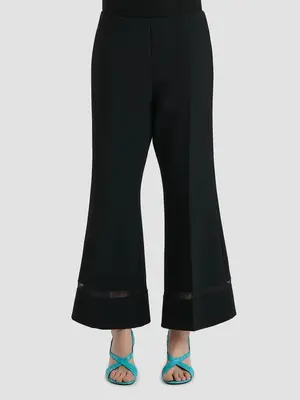 Khaite Wallace Mesh-panel Wide-leg Pants