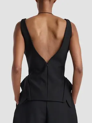 RÓHE Deconstructed Collar Top