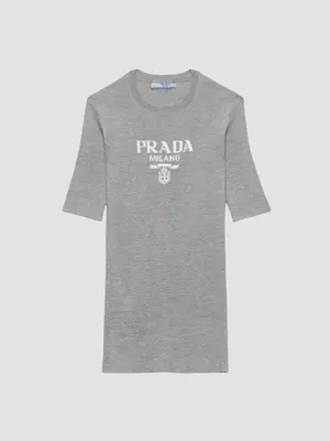 Prada Silk Crewneck Sweater With Logo