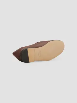 TOD'S Charm Leather Loafers - Mogano