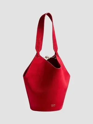 Khaite Lotus Suede Mini Tote Bag - Ruby