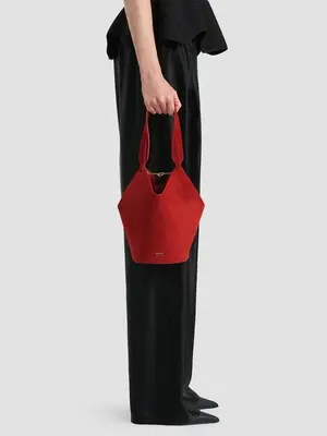 Khaite Lotus Suede Mini Tote Bag