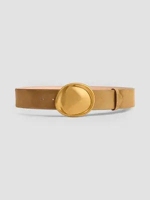 Khaite Keefe Suede Belt - Mud