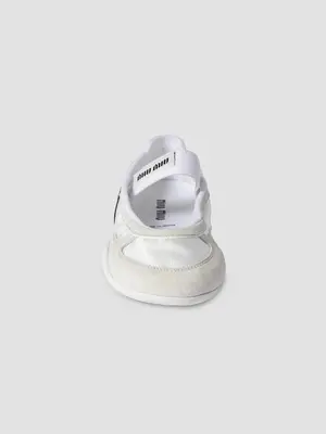 Miu Miu Gymnasium Technical Fabric And Suede Ballerinas