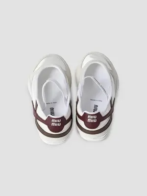 Miu Miu Gymnasium Technical Fabric And Suede Ballerinas