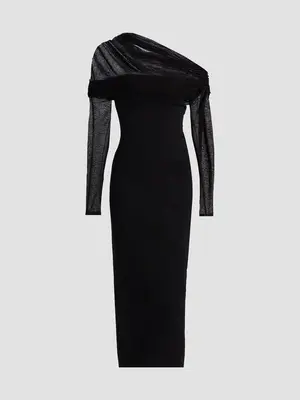 Altuzarra Meyer Mesh One-shoulder Midi-dress - Black