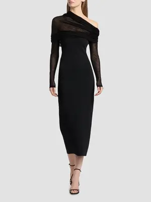 Altuzarra Meyer Mesh One-shoulder Midi-dress