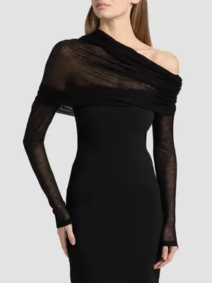 Altuzarra Meyer Mesh One-shoulder Midi-dress