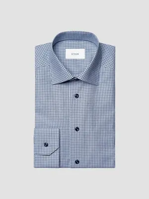 Eton Slim-fit Check Twill Shirt - Blue