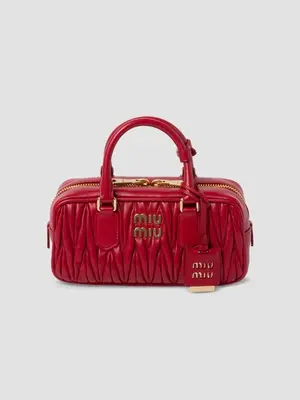 Miu Miu Arcadie Matelassé Nappa Leather Top Handle Bag - Red