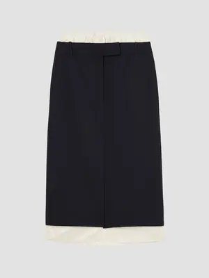 RÓHE Boxer Detail Virgin Wool-mohair Midi Skirt - Navy