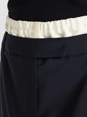 RÓHE Boxer Detail Virgin Wool-mohair Midi Skirt - Navy