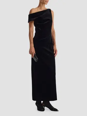 RÓHE Velvet One-shoulder Column Gown