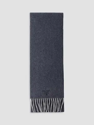 Prada Cashmere And Wool Scarf Blue