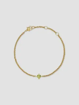 David Yurman Micro Chatelaine Chain Bracelet In 18k Yellow Gold - Peridot