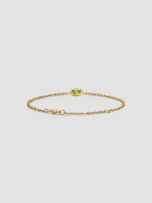 David Yurman Micro Chatelaine Chain Bracelet In 18k Yellow Gold - Peridot