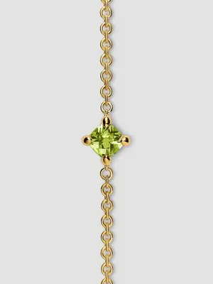 David Yurman Micro Chatelaine Chain Bracelet In 18k Yellow Gold - Peridot