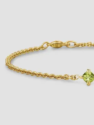 David Yurman Micro Chatelaine Chain Bracelet In 18k Yellow Gold - Peridot