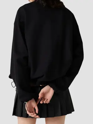 Miu Miu Cotton Fleece Zipper Sweatshirt - Black