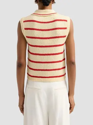 Altuzarra Elmer Linen-blend Stripe Top