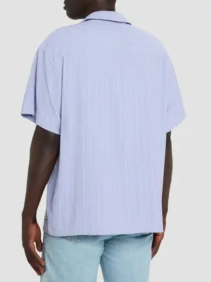 Scotch & Soda Textured Striped Chest-pocket Short-sleeve Shirt