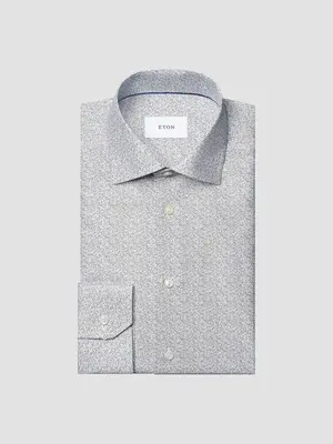 Eton Floral Contemporary-fit Twill Shirt - Blue