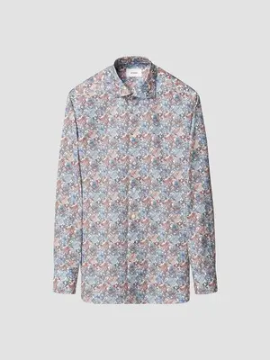 Eton Slim-fit Floral Twill Shirt - Red