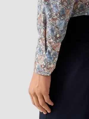 Eton Slim-fit Floral Twill Shirt - Red