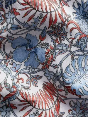 Eton Slim-fit Floral Twill Shirt - Red