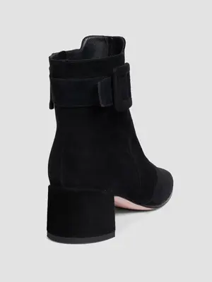 ROGER VIVIER Tres Vivier Polly 45mm Suede Booties - Nero