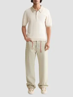 Scotch & Soda Textured Cotton Knit Polo Shirt