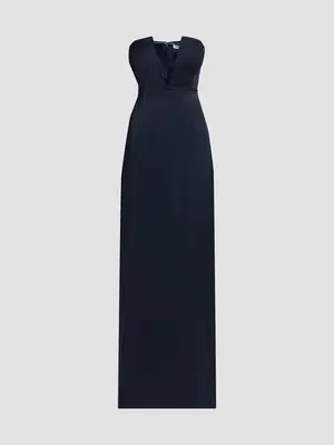Ramy Brook Raquel Strapless V-neck Column Gown - Navy