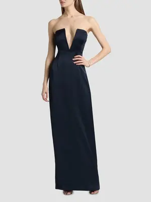 Ramy Brook Raquel Strapless V-neck Column Gown
