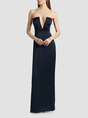 Ramy Brook Raquel Strapless V-neck Column Gown