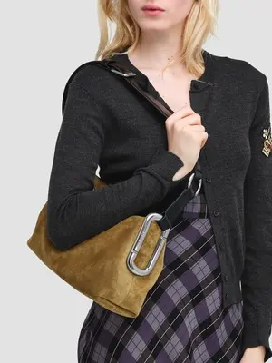Marc Jacobs Scene Suede Medium Shoulder Bag - Hazelnut