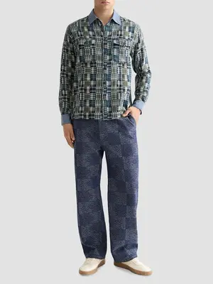 Scotch & Soda Patchwork Flannel Relaxed-fit Button-front Shirt
