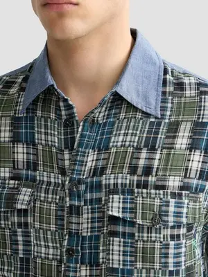 Scotch & Soda Patchwork Flannel Relaxed-fit Button-front Shirt