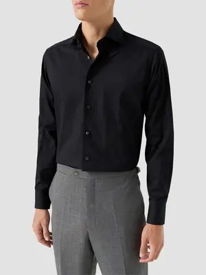Eton Contemporary-fit Solid Cotton-silk Shirt