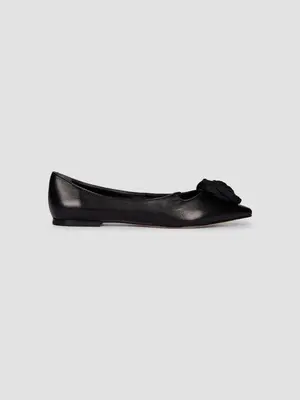 ROGER VIVIER I Love Vivier Rose Leather Ballerina Flats - Nero