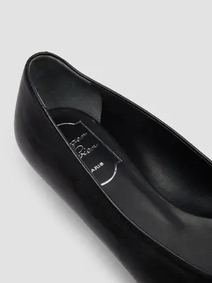 ROGER VIVIER I Love Vivier Rose Leather Ballerina Flats