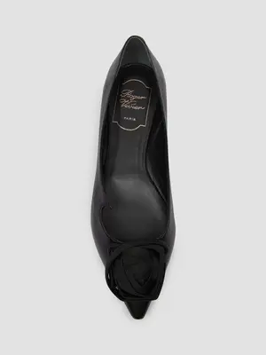 ROGER VIVIER I Love Vivier Rose Leather Ballerina Flats