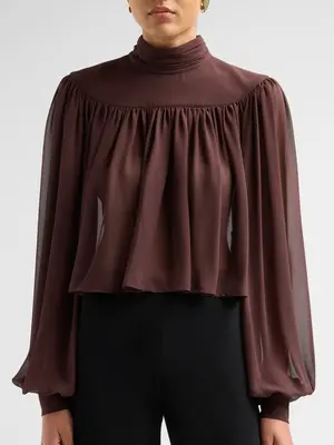 Ronny Kobo Aerin Gathered Jersey Top